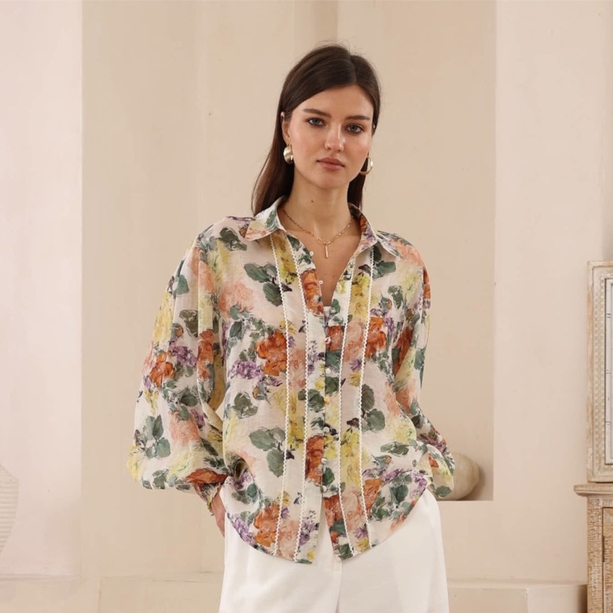 Tallulah Shirt (Yellow Floral) – LUNAMAY